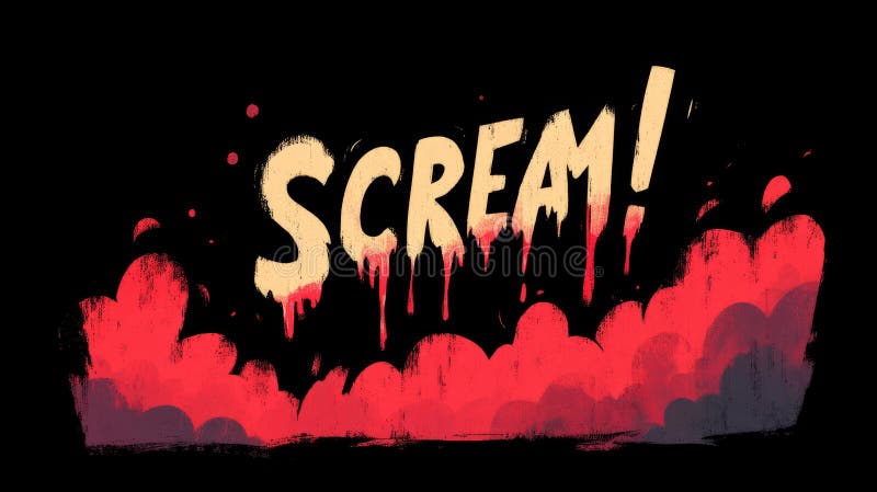 Horror Scream Text with Bloody Dripping Effect Stock Image - Image of ...