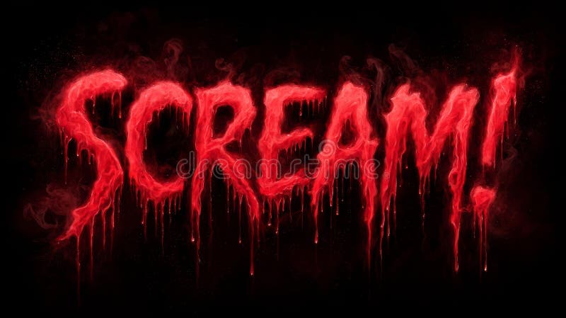 Horror Scream Text with Bloody Dripping Effect Stock Photo - Image of ...