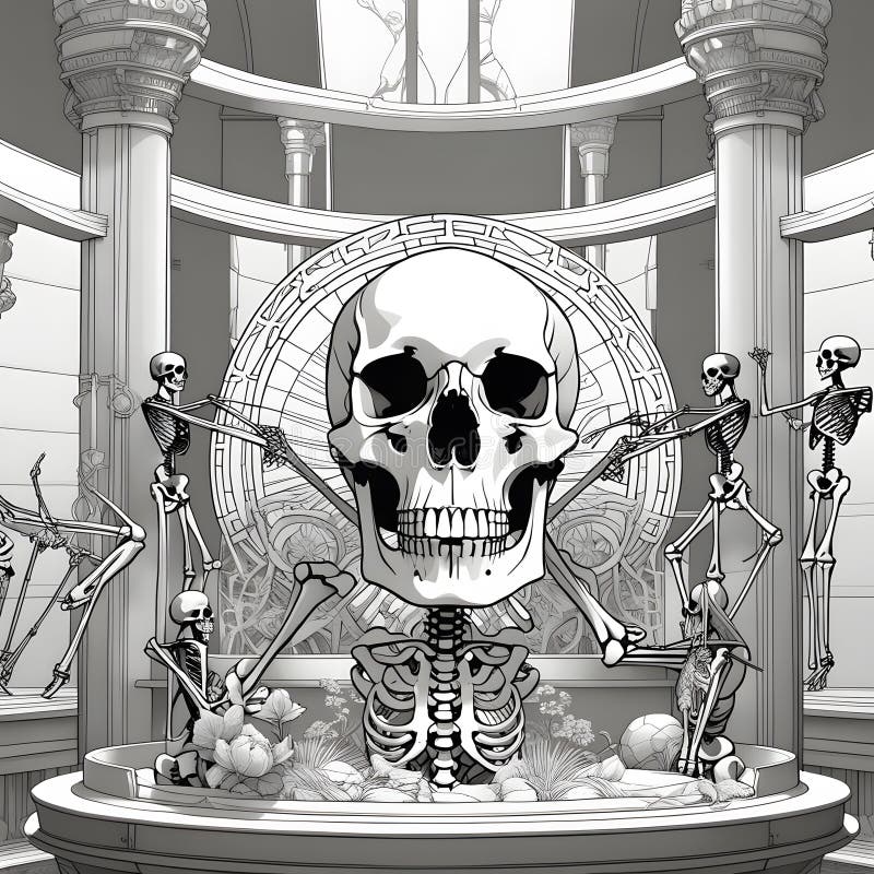 Horror Skeleton, AI-generatet Stock Illustration - Illustration of ...