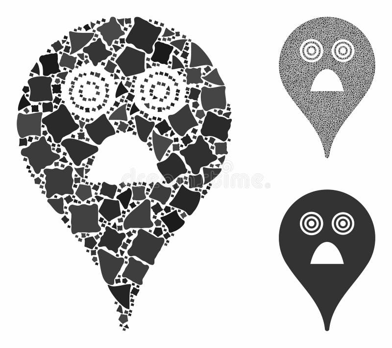 Horror Smiley Map Marker Composition Icon of Irregular Elements Stock ...