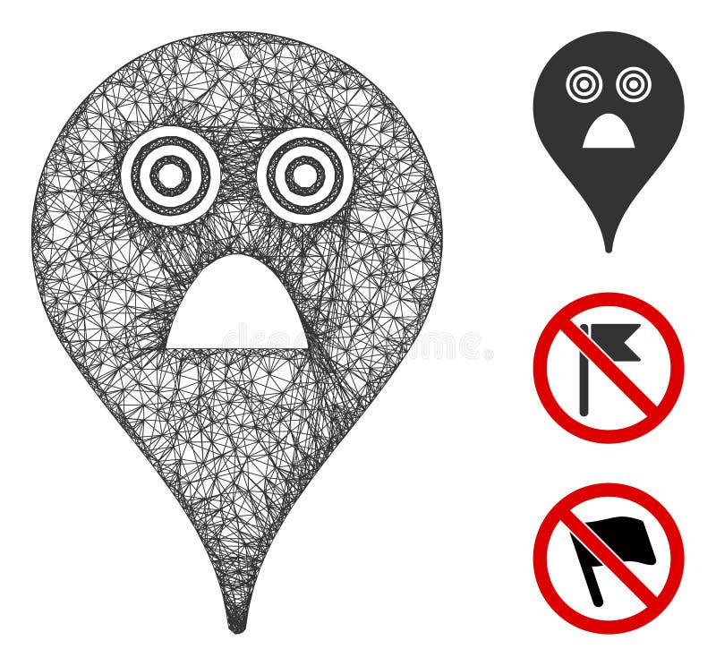 Horror Smiley Map Marker Polygonal Web Vector Mesh Illustration Stock ...