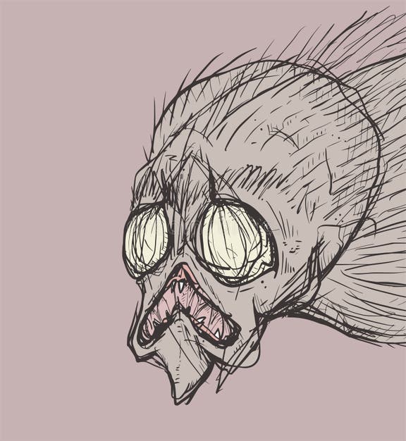 Horror Terror Face Nightmare Head Draw Stock Vector - Illustration of ...