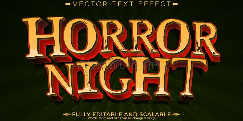 Horror Text Effect, Editable Halloween and Scary Text Style Stock ...