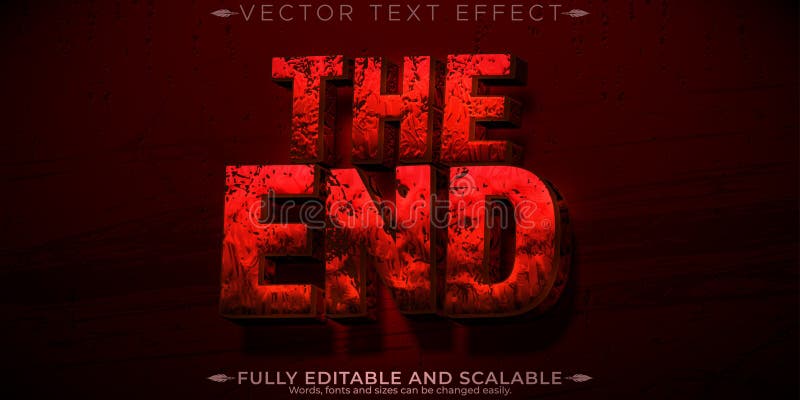 Horror Text Effect, Editable Night and Scary Text Style Stock Vector ...