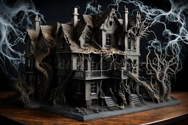 Horror Unleashed: 3D Rendered Abandoned House Shrouded in Darkness and ...