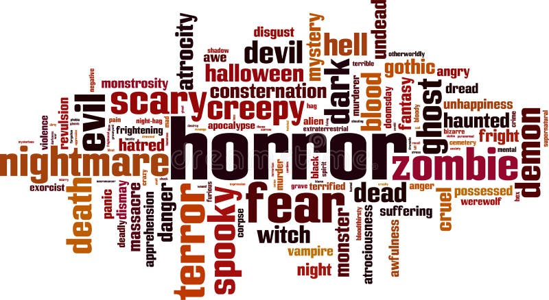 Horror word cloud stock vector. Illustration of destroy - 162158149