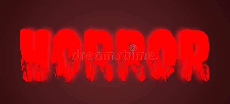 Horror Word And Silhouettes On Them Stock Vector - Illustration of ...