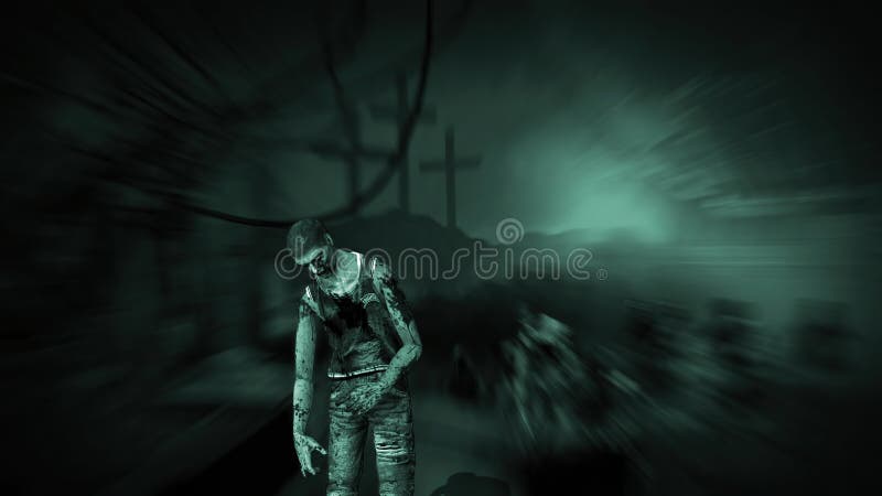 Horror Zombie with Effects stock illustration. Illustration of ...