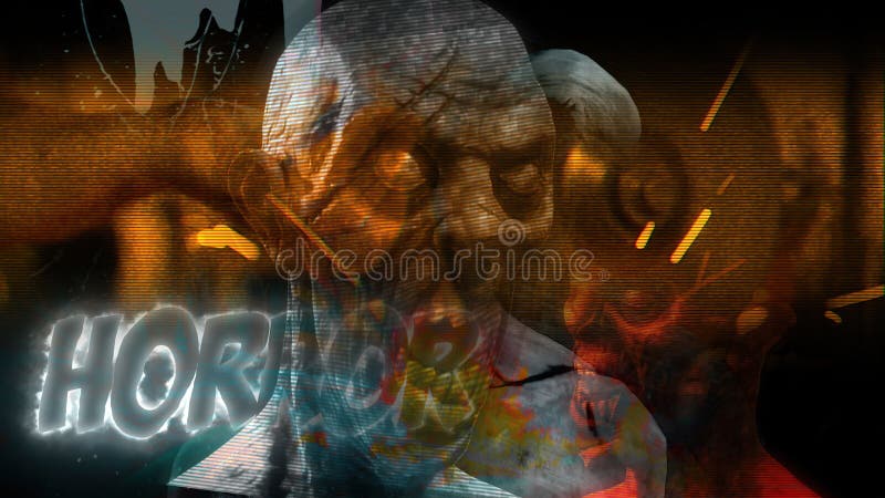 Horror Zombie with Scary Effects Stock Illustration - Illustration of ...