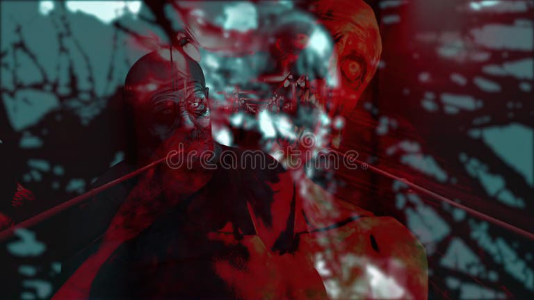 Horror Zombie with Scary Effects Stock Illustration - Illustration of ...