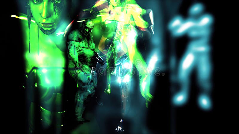 Horror Zombie with Scary Effects Stock Illustration - Illustration of ...