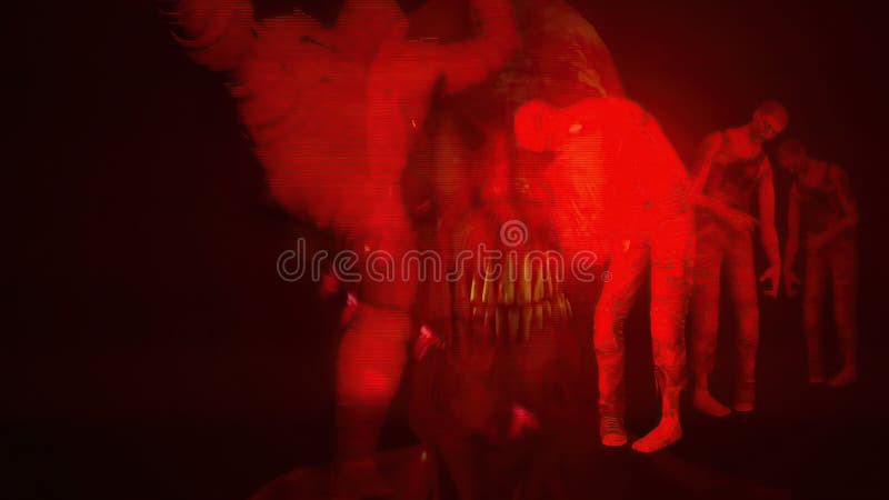 Horror Zombie with Scary Effects Stock Illustration - Illustration of ...