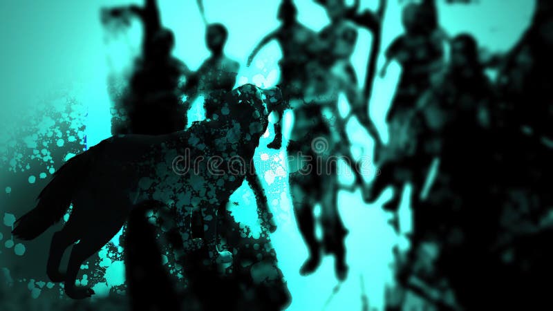 Horror Zombie with wolf stock illustration. Illustration of concept ...