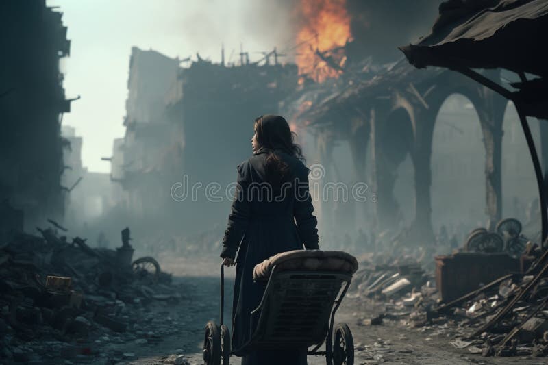 Horrors and Death of World War, Generative AI Illustration Stock ...