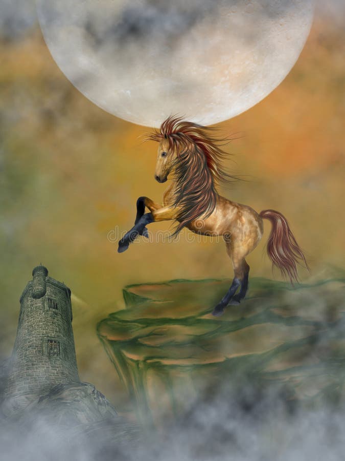 Magic Horse stock illustration. Illustration of cloud - 17412537