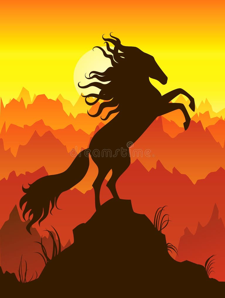 Horse Rising Stock Illustrations – 168 Horse Rising Stock Illustrations ...