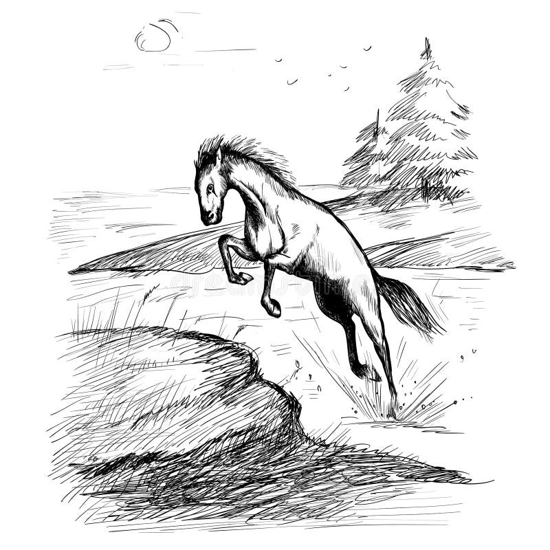 Aggressive Horse Drawing