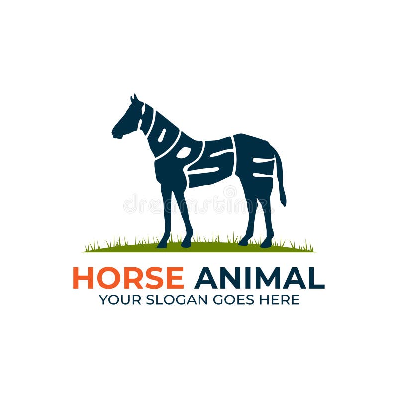 Horse Animal Logo Design Vector, Logo with Warp Text into the Shape of ...