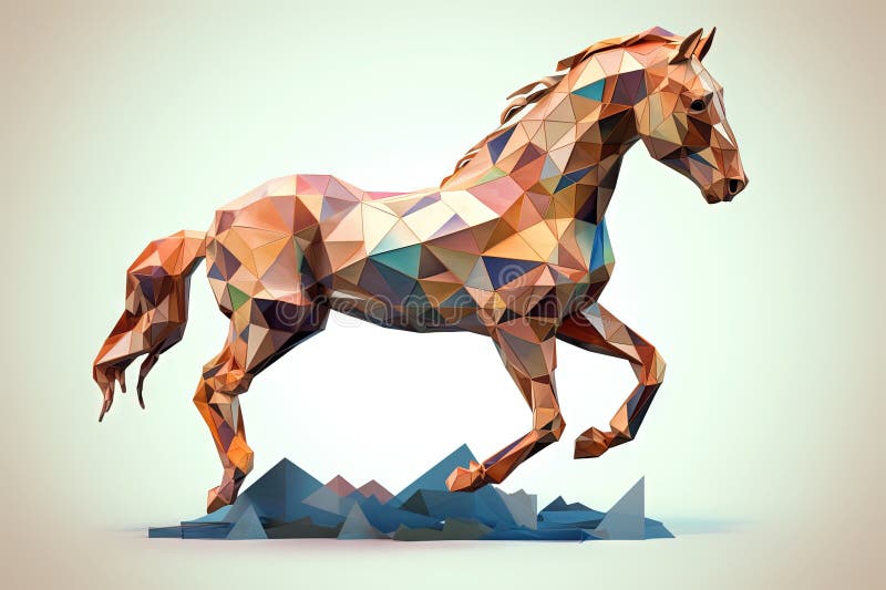 Horse Low Poly Animal Style Illustration Generative Ai Stock ...
