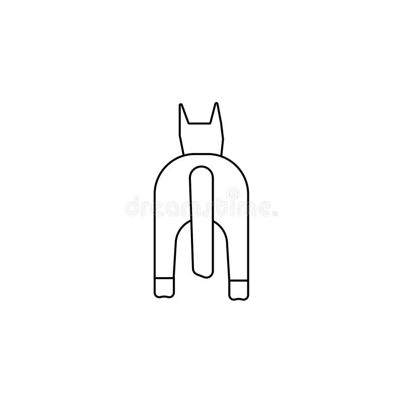 Horse Back View Icon, Thin Lines Eps Ten Stock Vector - Illustration of ...