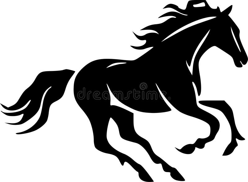 Horse - Black and White Vector Illustration Stock Vector - Illustration ...