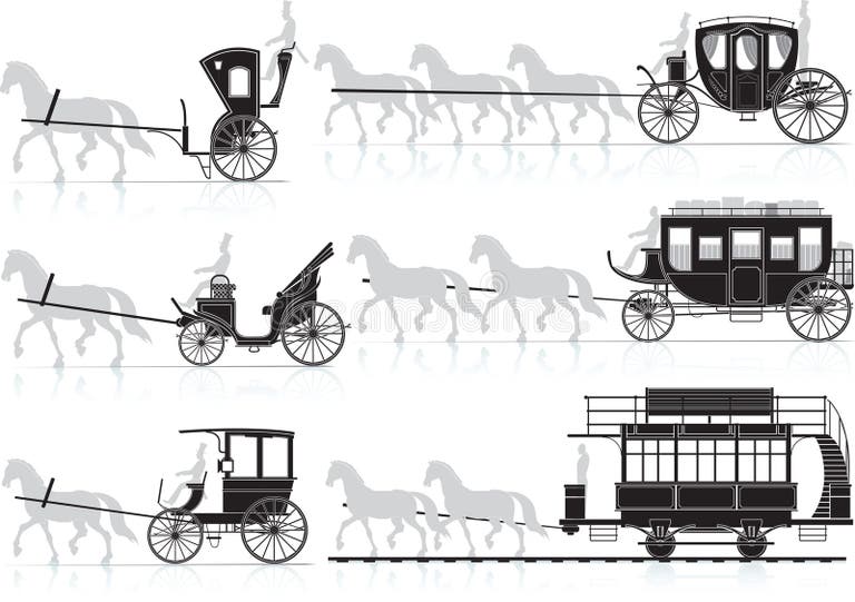 Horse cart stock vector. Illustration of carriage, cart - 8409834