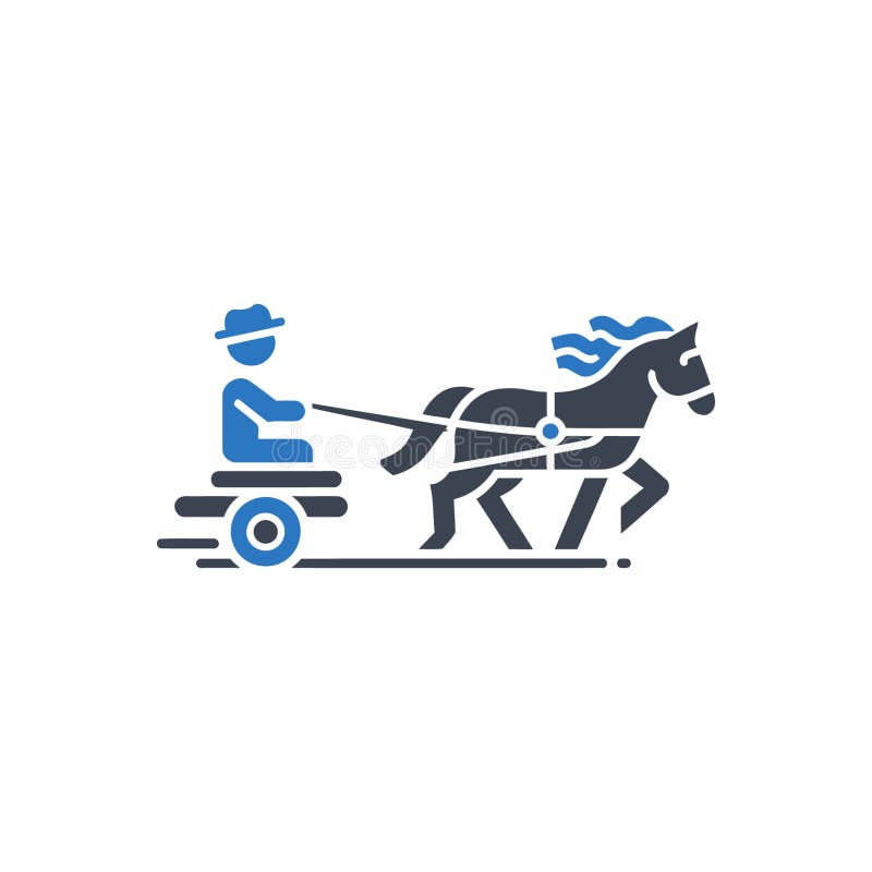 Horse Cart Riding icon stock vector. Illustration of action - 375316359