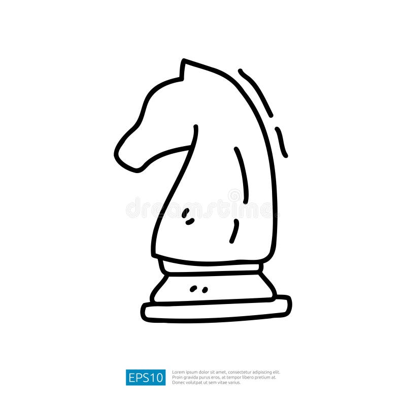 Horse Chess Game Doodle Icon Stock Vector - Illustration of planning ...