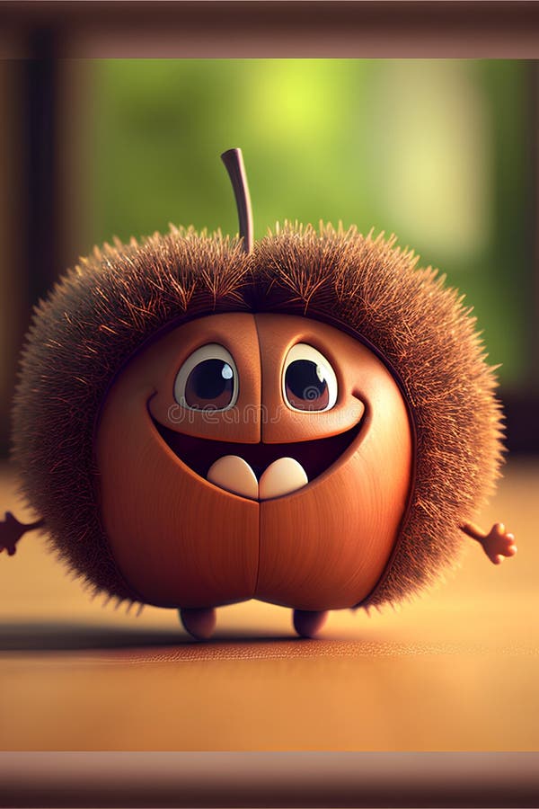 Horse Chestnut Smiling at the Camera. 3D Render Stock Illustration ...