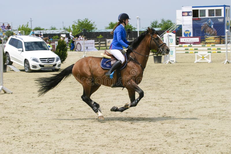 Equitation Contest, Horse Jumping Over Obstacle Editorial Photo - Image ...