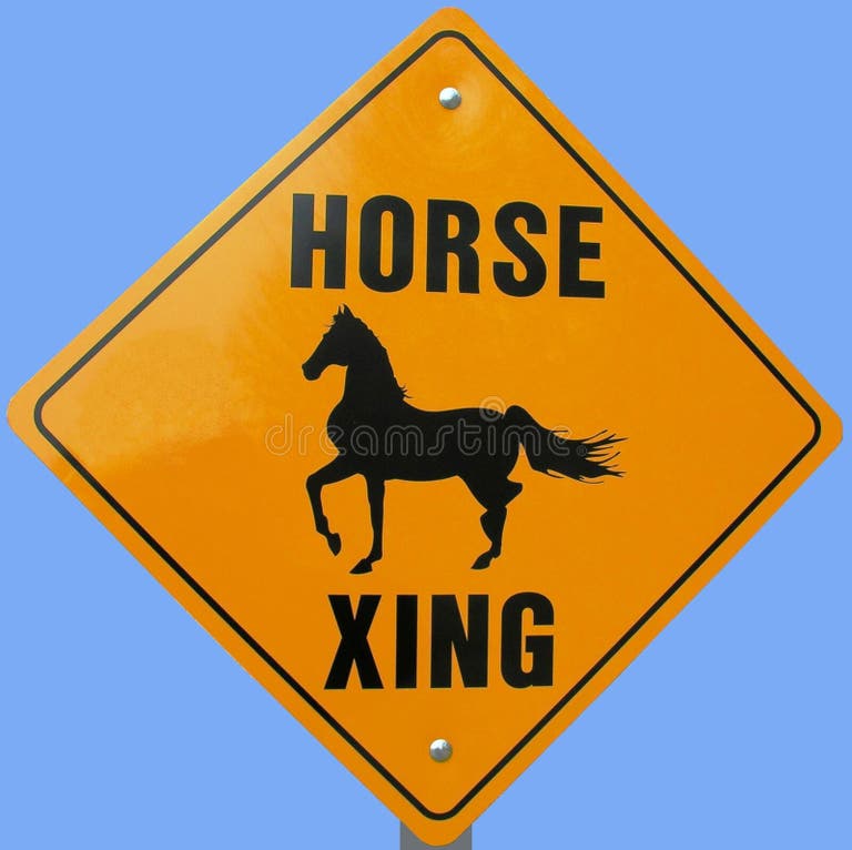 Horse crossing sign stock photo. Image of road, equestrian - 884294