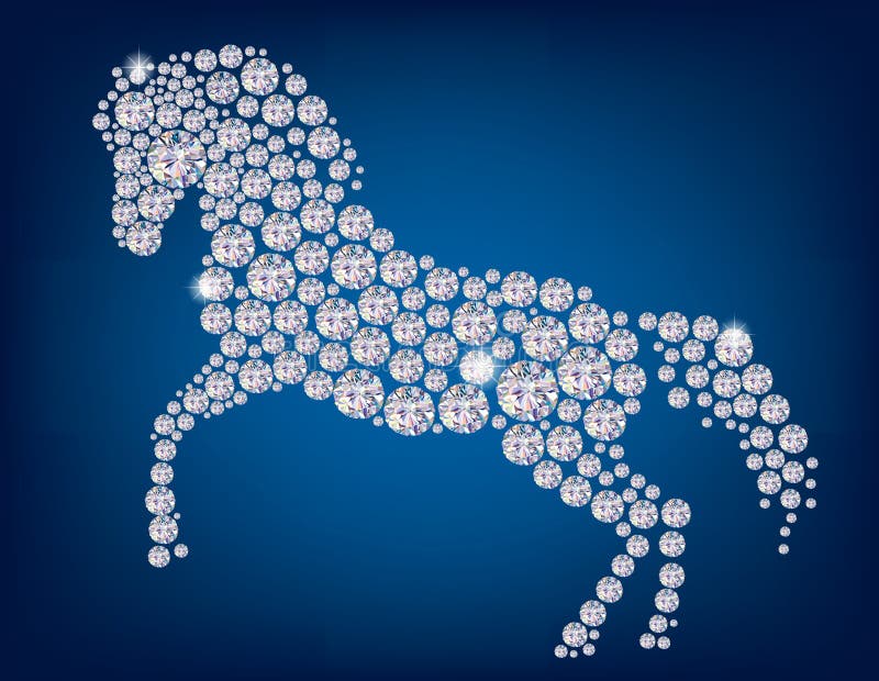 Horse of diamonds stock vector. Illustration of postcard - 36422043