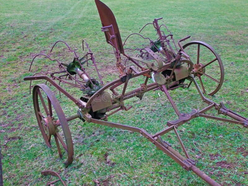 Horse drawn hay turner stock photo. Image of corn, single - 147026200
