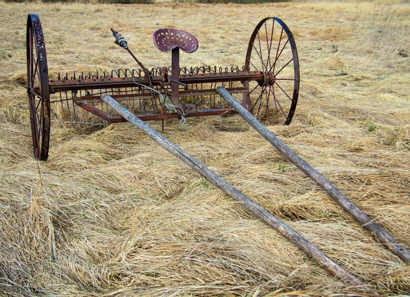 Horse Drawn Rake stock image. Image of metal, country - 40016247