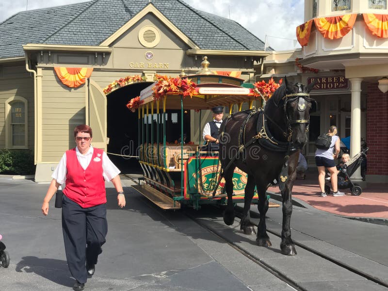 Horse Drawn Trolley at the Magic Kingdom Editorial Photo - Image of ...