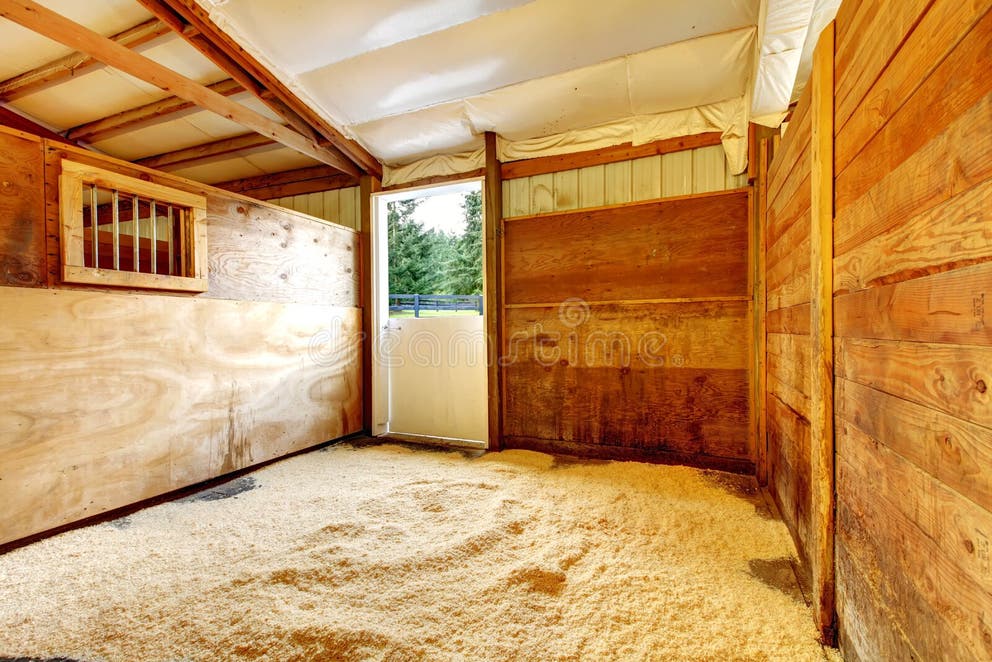 Horse Farm Empty Stable Interior. Stock Image - Image of empty ...