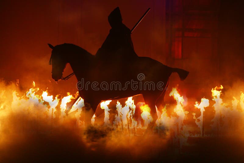 Horse and fire stock image. Image of horseman, medieval - 1687575