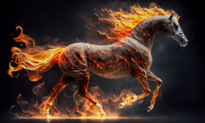Flying Fire Horse Wallpaper