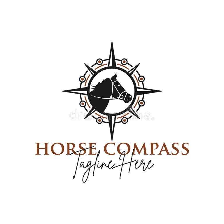 Horse head compass logo stock vector. Illustration of strong - 344287403