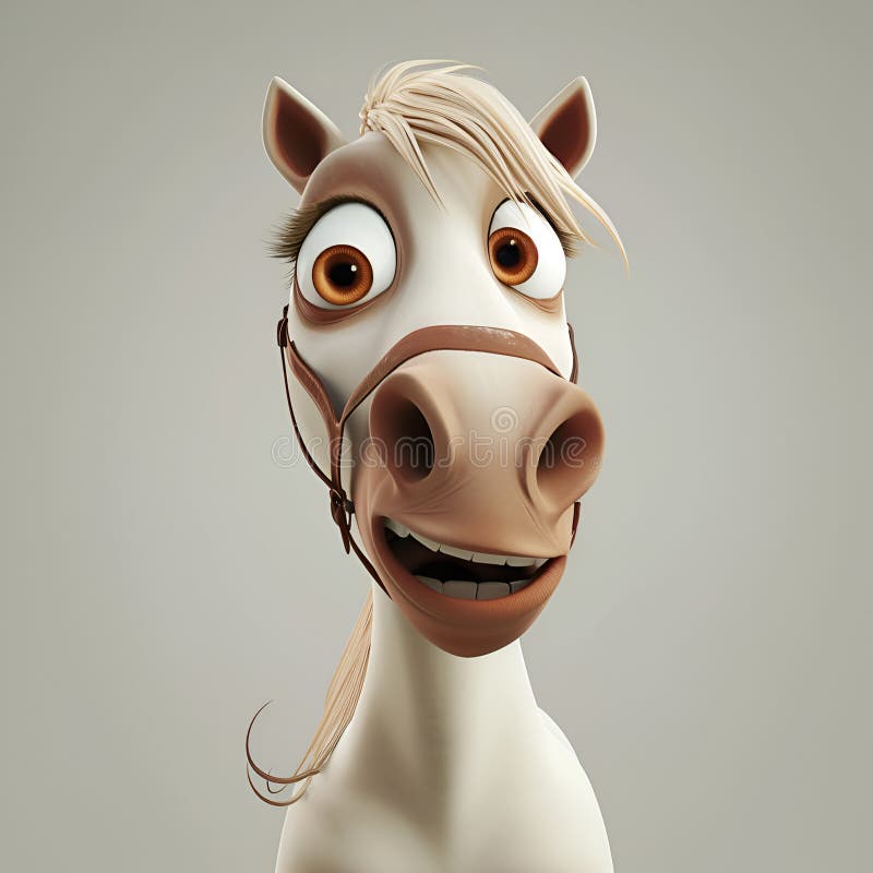 Horse Head Emoji. Illustration of the Face of a Horse Cartoon. Stock ...