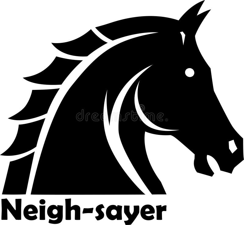 Horse Head Neigh-sayer Silhouette Vector Illustration Stock ...