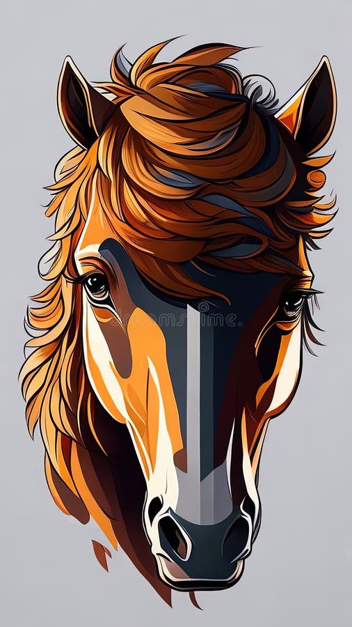 Horse Head Vector Illustration Stock Illustration - Illustration of ...