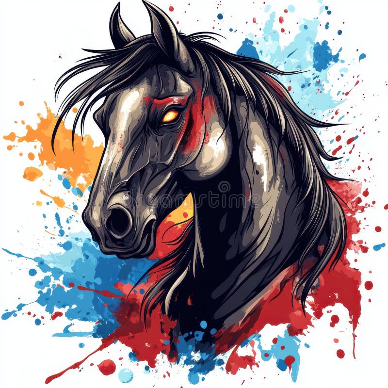 Angry Mustang Head Stock Illustrations – 399 Angry Mustang Head Stock ...