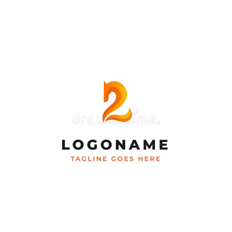 Horse Head Vector Logo Design with Number 2 Symbol Icon Graphic Stock ...