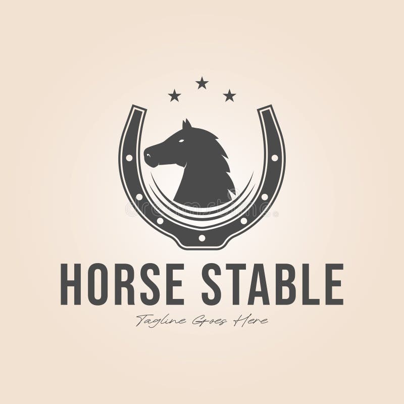 Horse and Horseshoe for Stable or Equestrian Logo Vector Illustration ...