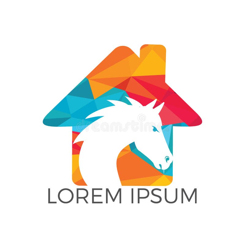 Horse House Vector Logo Design. Stock Vector - Illustration of mane ...