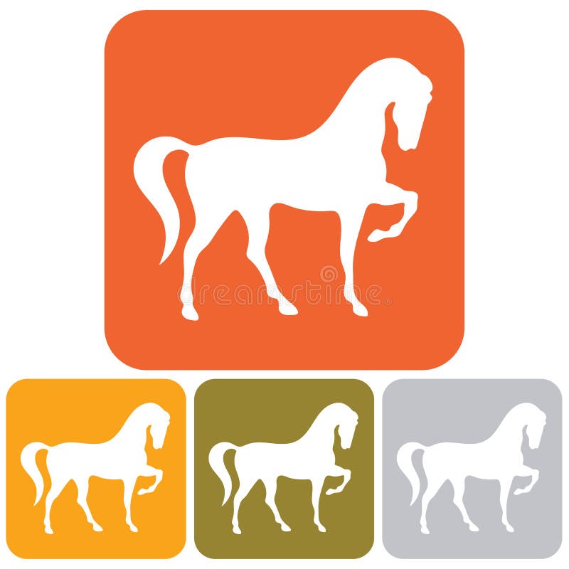 Horse icons set stock vector. Illustration of silhouette - 88967833