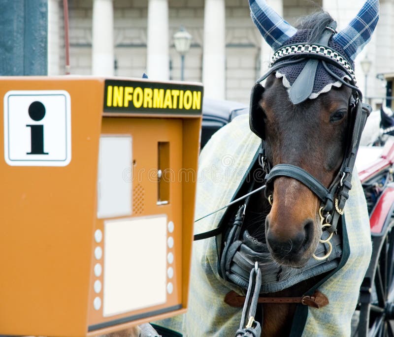 Horse and Information Booth Stock Image - Image of help, horse: 5502687