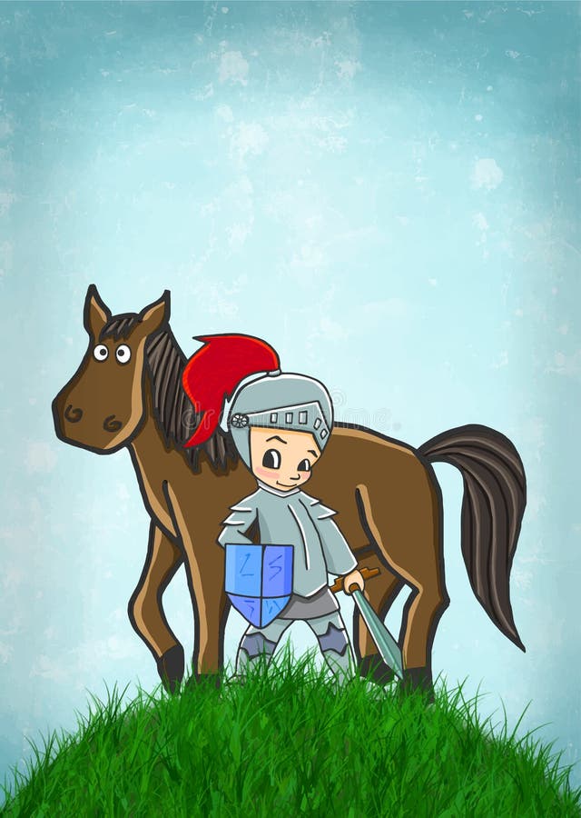 Horse and Knight Card Vector Illustration Stock Vector - Illustration ...