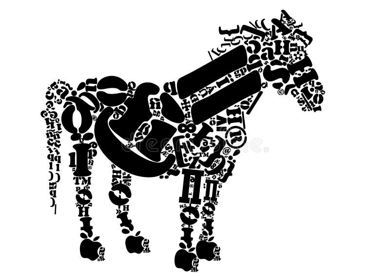 Horse from letters stock vector. Illustration of animal - 11707427
